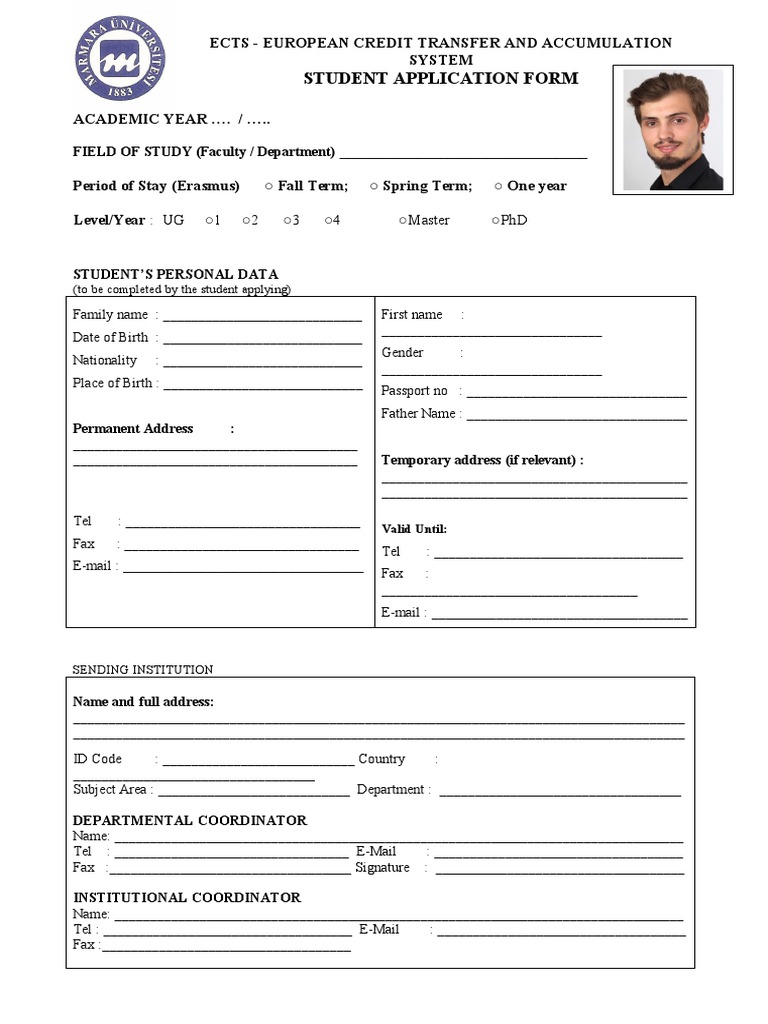 Student Application Form: Ects - European Credit Transfer and ...