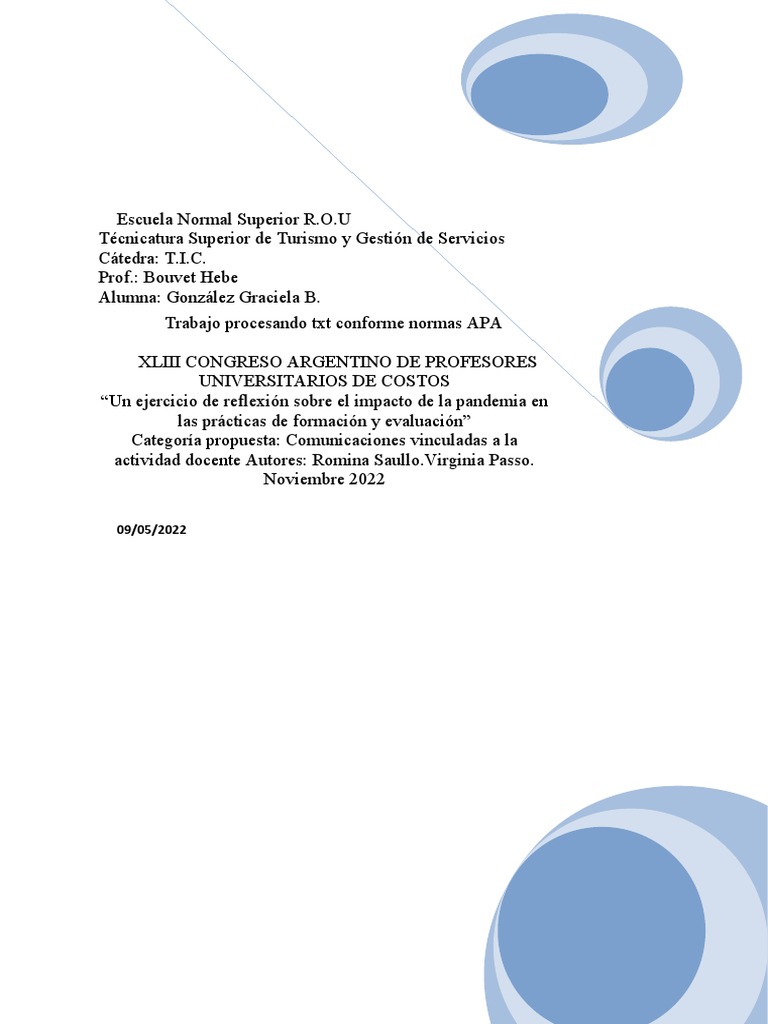 Tic - Apa - Gonzalez Graciela B | PDF | Evaluación | Aprendizaje
