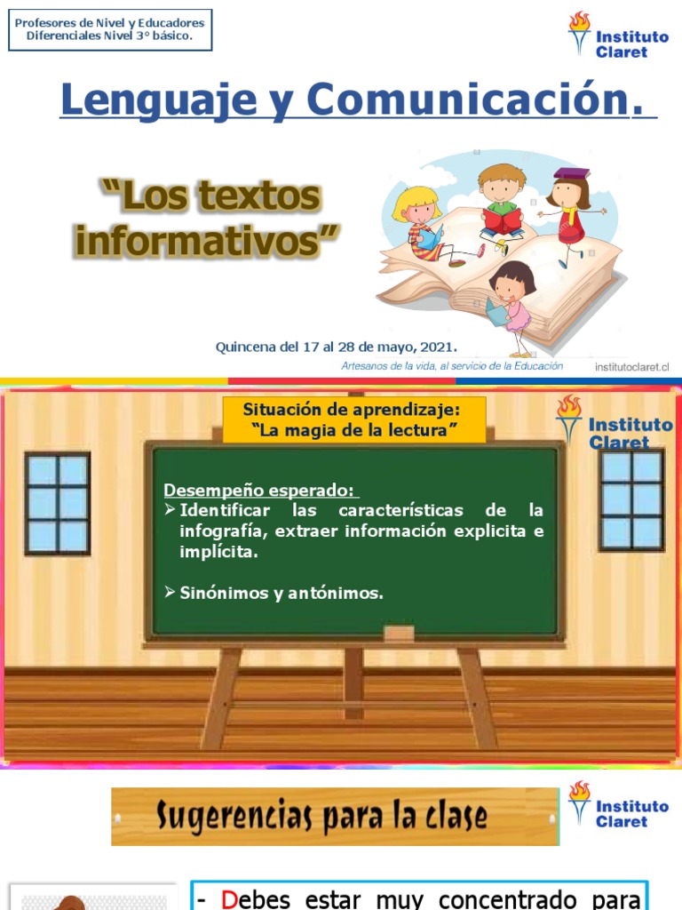 3° Básico Lenguaje La Infografía 17 Al 28 de Mayo | PDF | Información ...