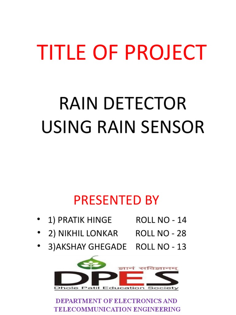 Automatic Rain Detector Project | PDF | Sensor | Printed Circuit Board