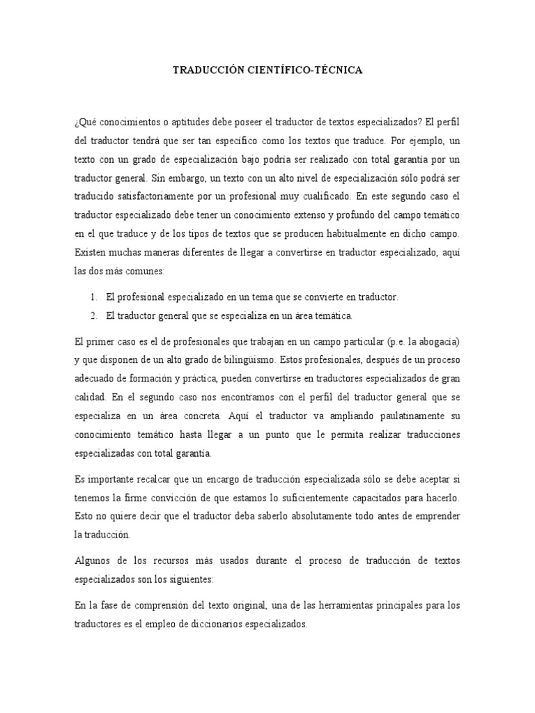 Textos Técnico-Científicos | PDF | Traducciones | Conocimiento