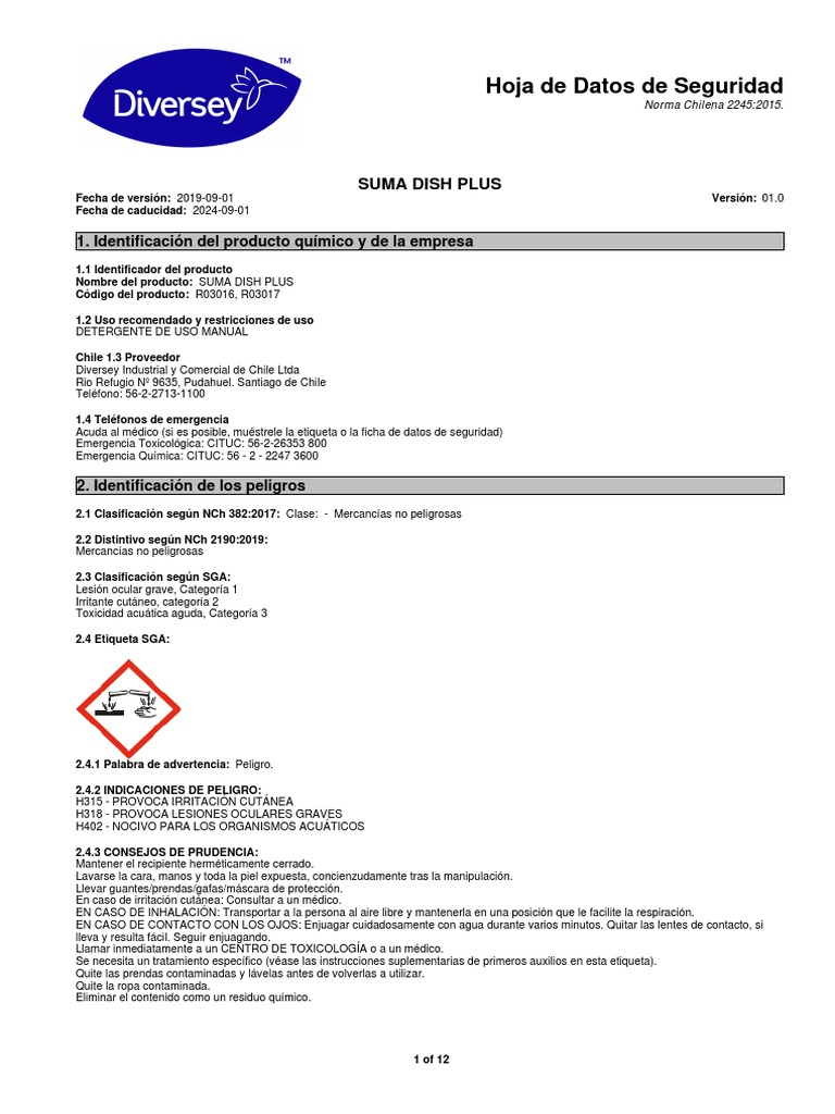 Hds SUMA DISH PLUS | PDF | Sal (química) | Agua