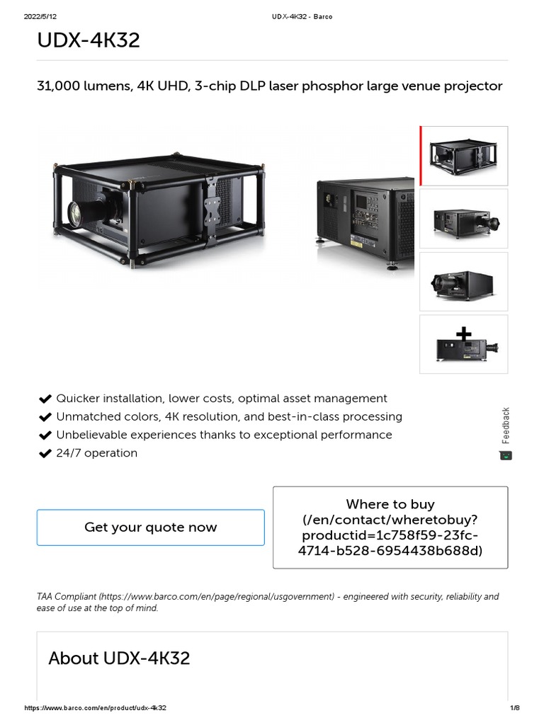 UDX-4K32 - Barco | PDF | Information And Communications Technology ...