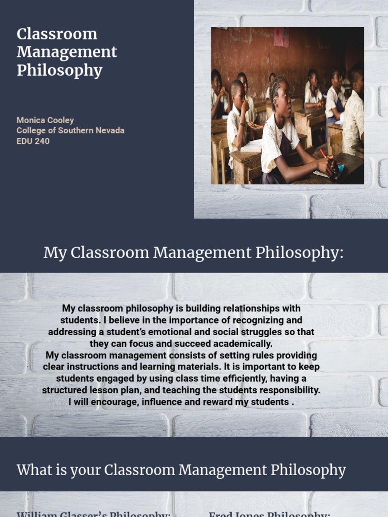 Classroom Management Philosophy Edu240 | PDF | Classroom Management ...