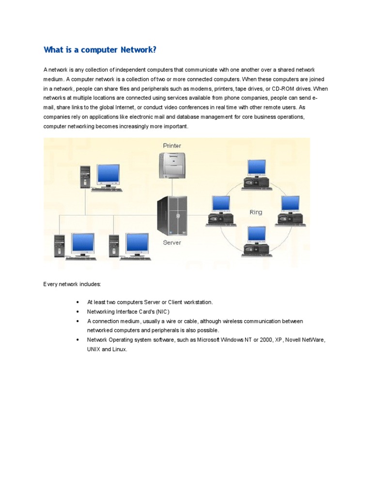 What Is A Computer Network? | PDF | Computer Network | Network Topology