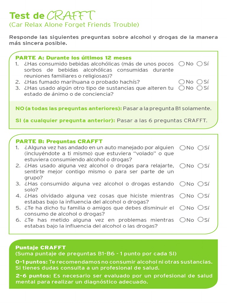 Test de Crafft 2018 | PDF