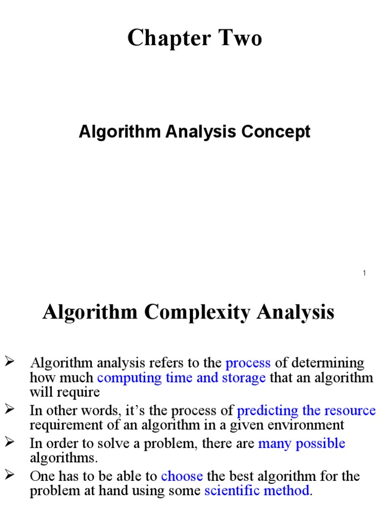 Chapter Two Algorithm Analysis Concept Pdf Time Complexity Algorithms
