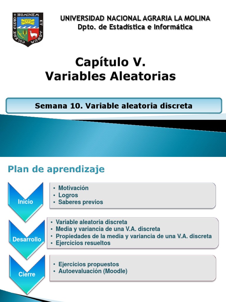 EG 2020 II Semana 10 Variables Aleatorias Discretas | PDF | Variable aleatoria | Diferencia