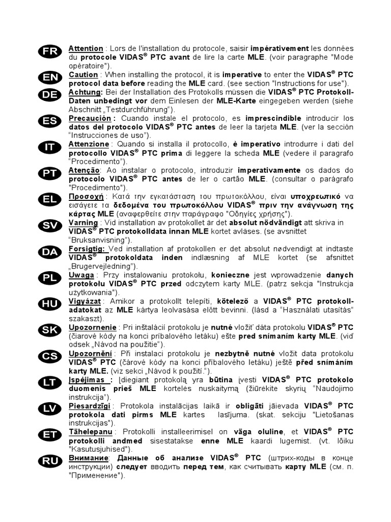 Package Insert - 054851-01 - 30462 - PTC Barcode Vidas Mini Vidas | PDF