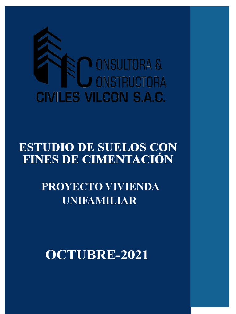 M - Estudio de Suelos - SR - Vilca | PDF | Fundación (Ingeniería) | Hormigón