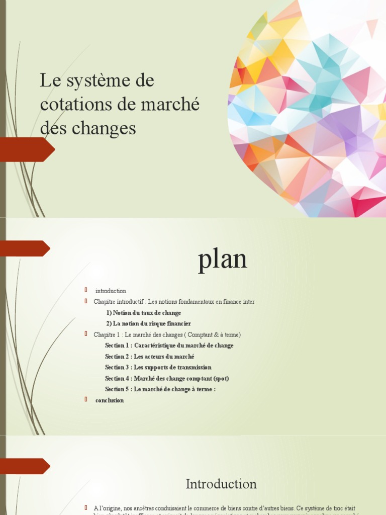 Le Système de Cotations de Marché Des Changes | PDF | Taux de change ...