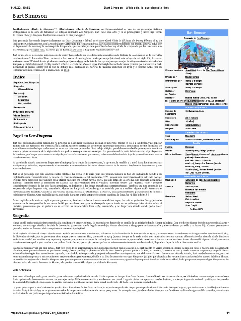 Bart Simpson | PDF | Bart Simpson | Los episodios de Los Simpson