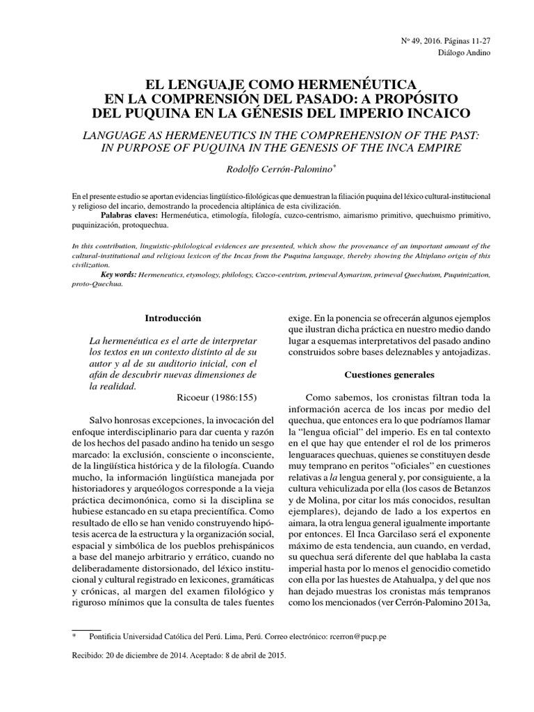 Hatun Runa - Art04 | PDF | Imperio Inca | Perú