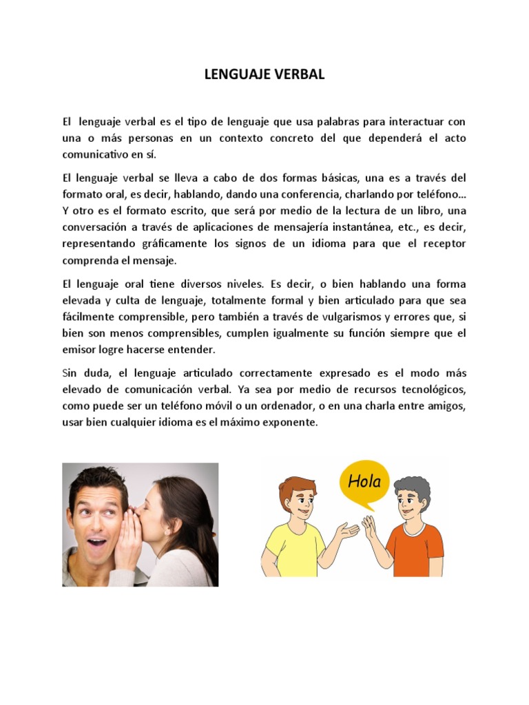 Lenguaje Verbal | PDF