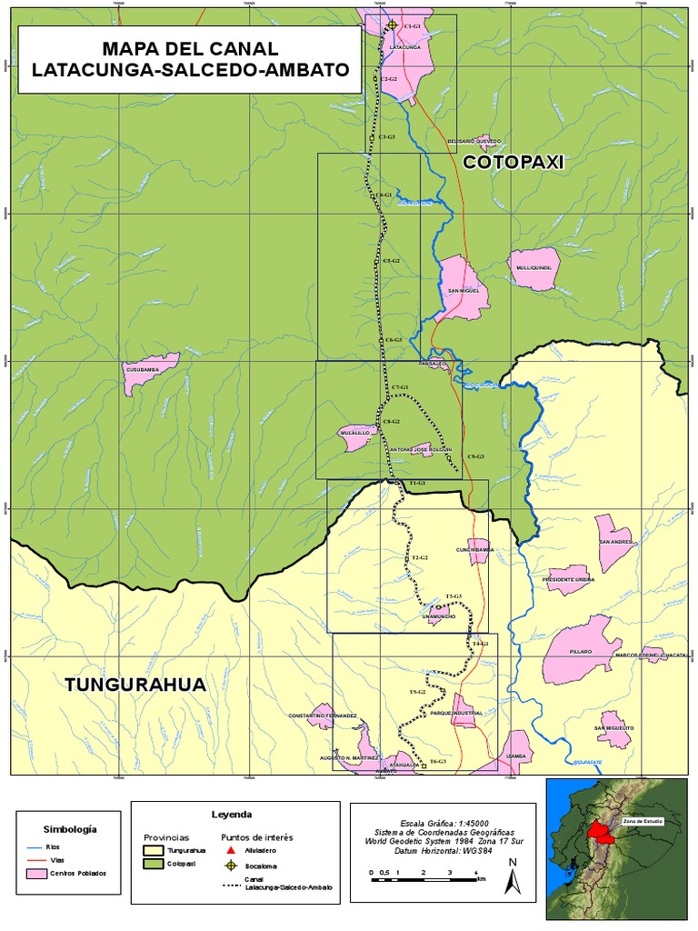 Mapa Canal Latacunga Salcedo Ambato | PDF