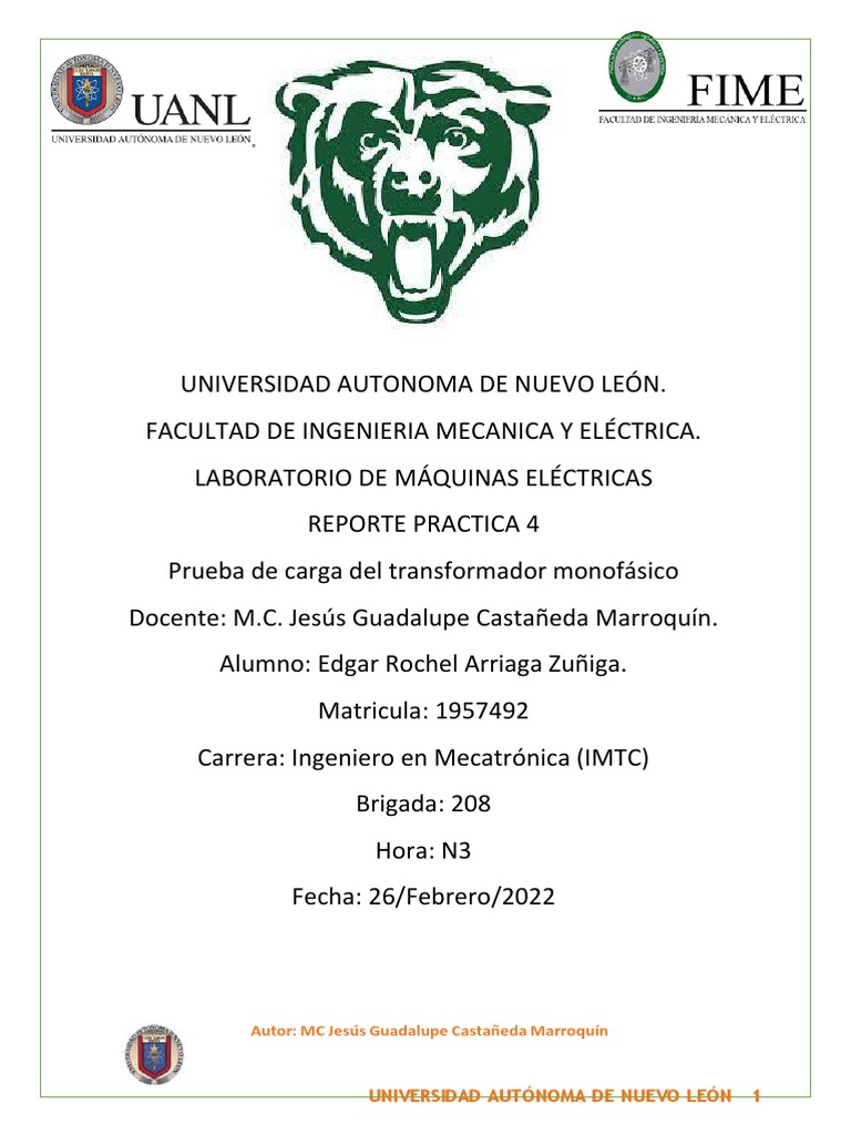 Practica 4 | PDF | Transformador | Inductor