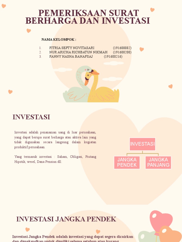 Pemeriksaan Surat Berharga Dan Investasi: Nama Kelompok | PDF