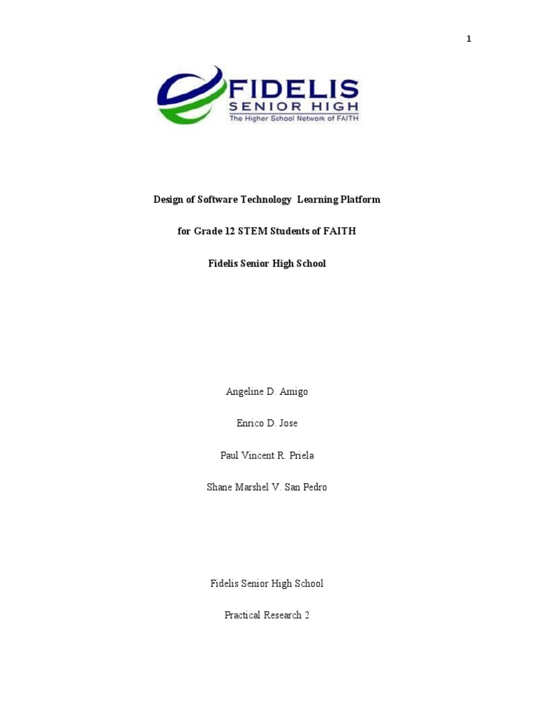 Design of Software Technology Learning Platform For Grade 12 STEM ...