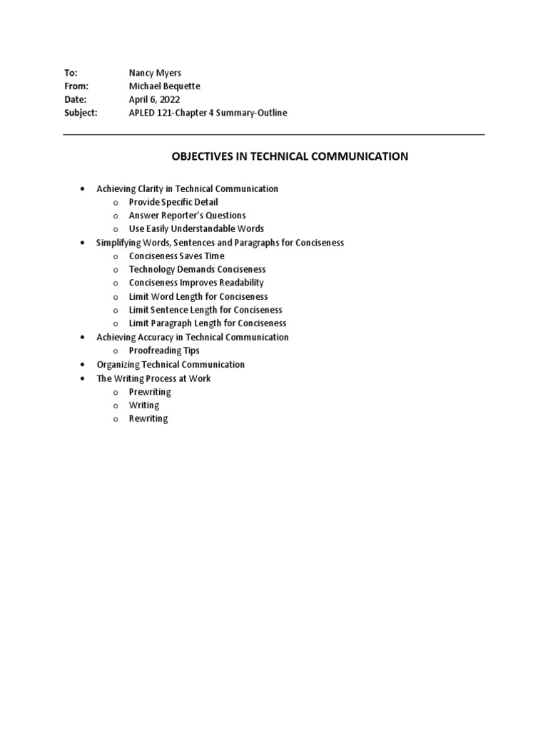 Chapter 4 Summary Outline | PDF