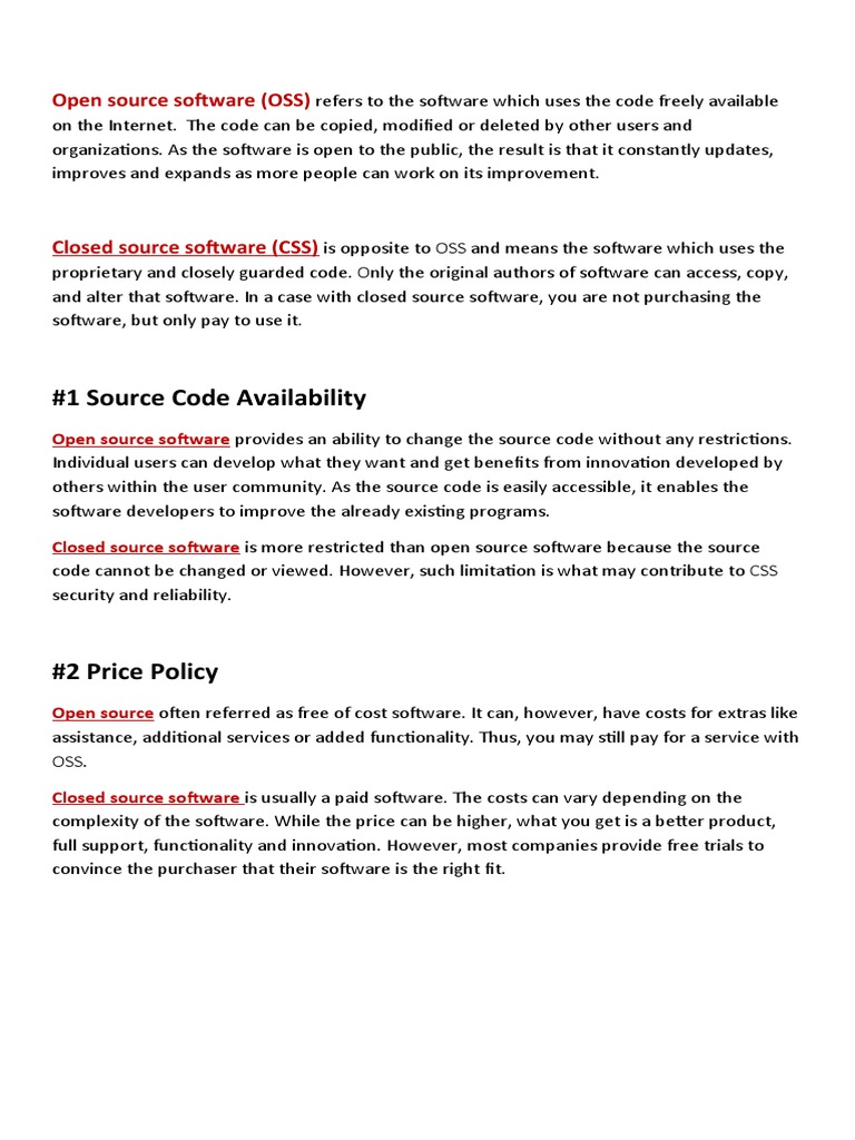 #1 Source Code Availability: Open Source Software (OSS) | PDF | Open ...