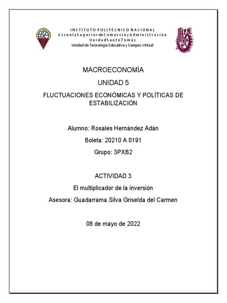 Multiplicador de Inversión y Estabilizadores | PDF | Macroeconómica ...