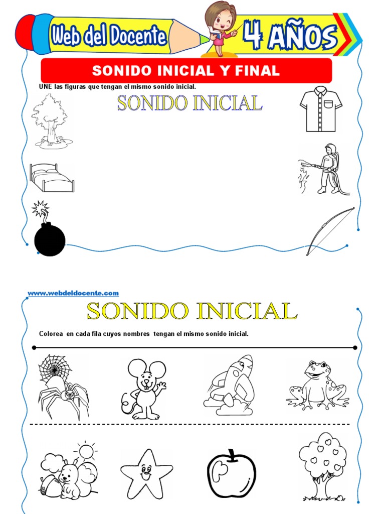 Actividades de Sonido Inicial y Final | PDF