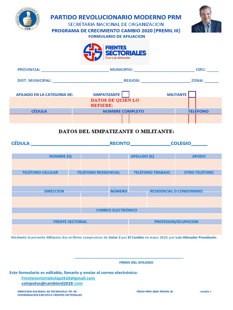 Form PRM 2019 Premil III | PDF