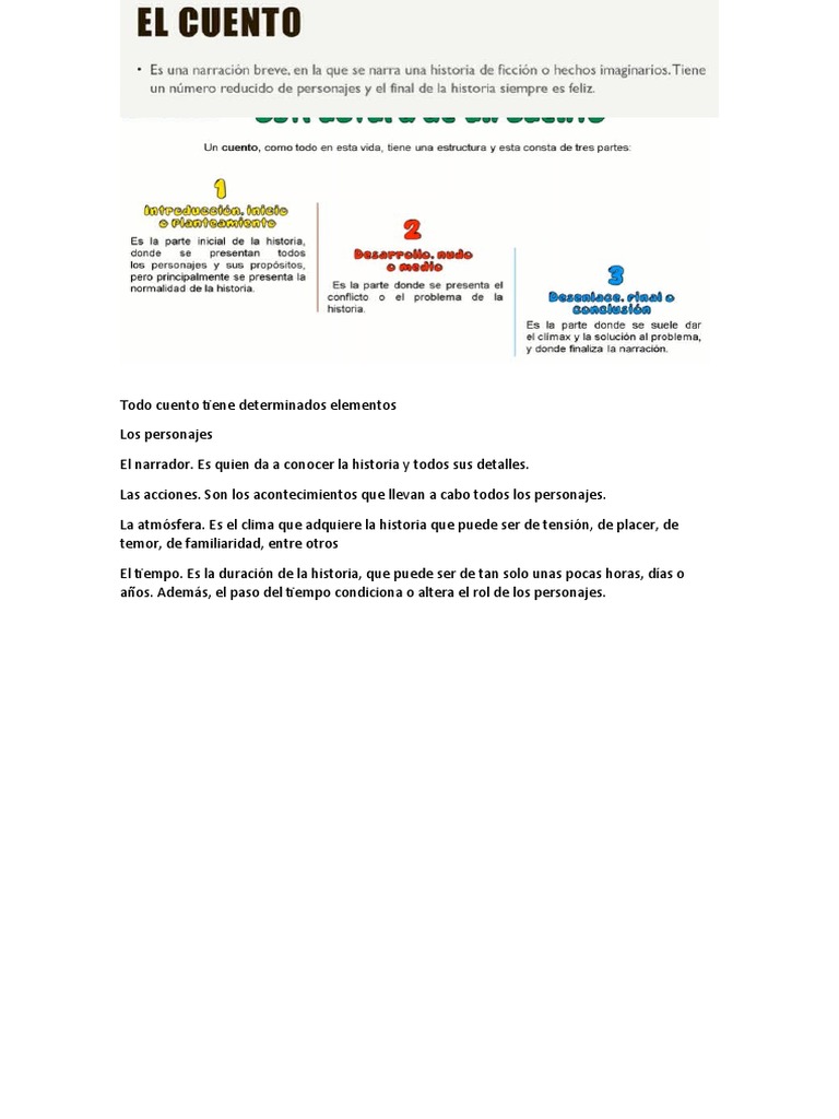 El Cuento Estructura y Elementos | PDF