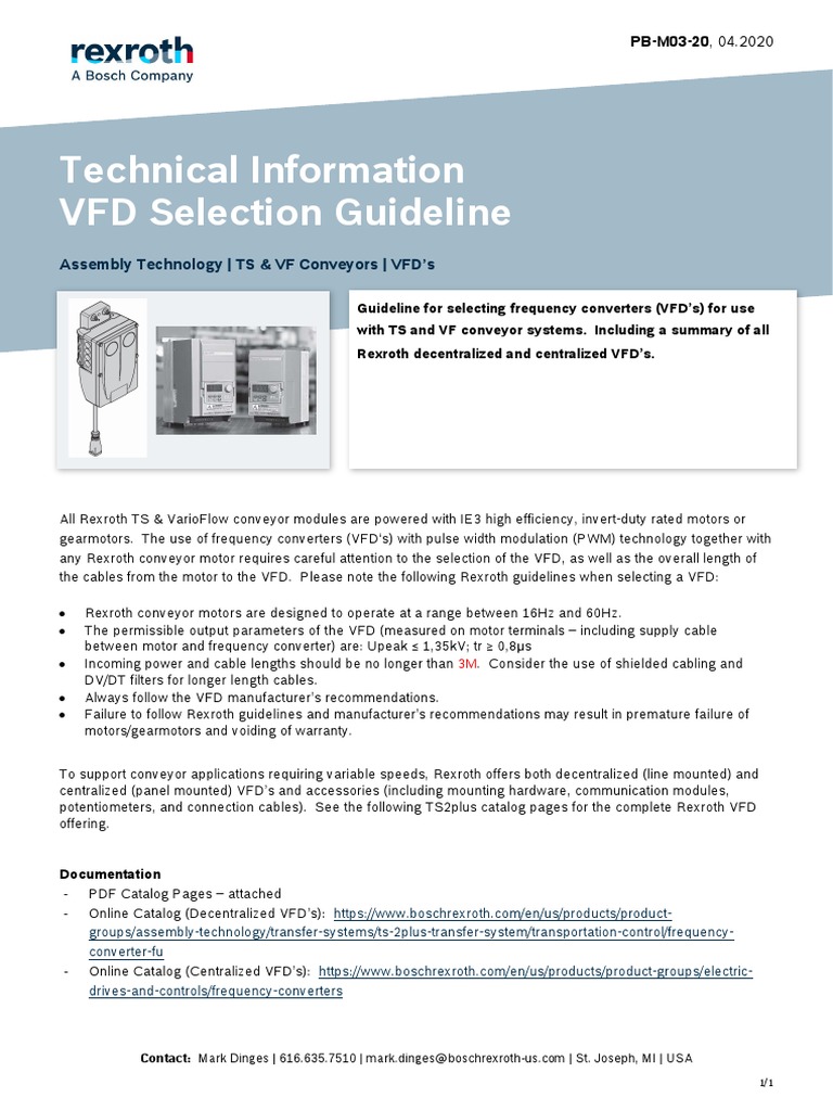 Technical Information VFD Selection Guideline: Assembly Technology - TS ...