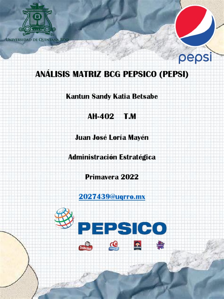 Análisis Matriz BCG Pepsi | PDF | Pepsi Co | Marketing