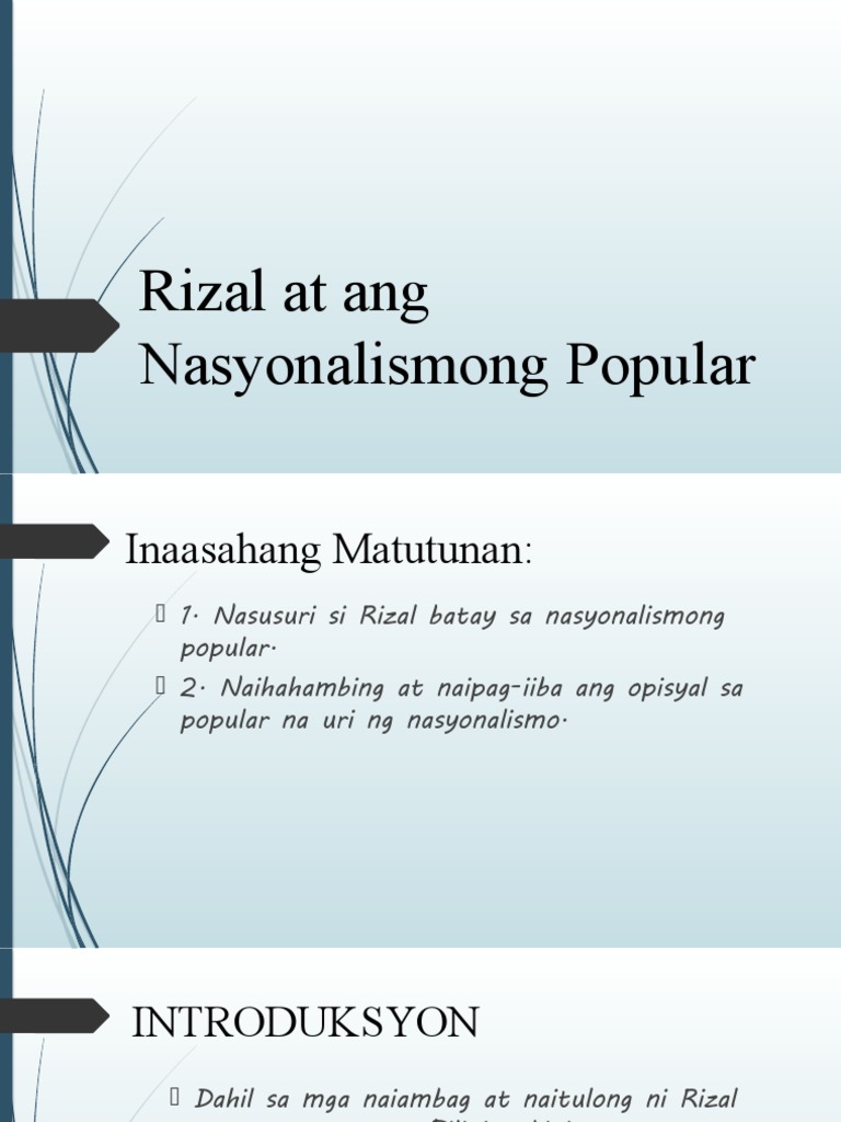 Rizal at Ang Nasyonalismong Popular | PDF