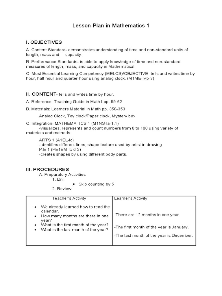 Understanding Time: A Lesson Plan on Telling and Writing Time Using ...