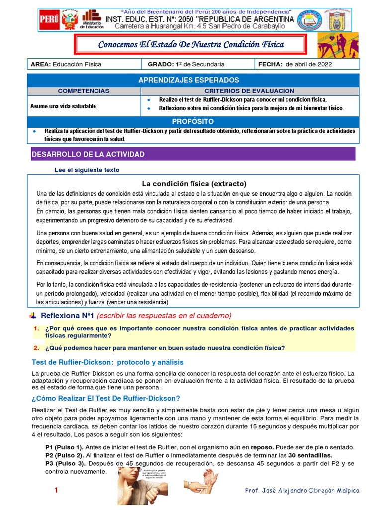 Conociendo mi condición física: resultados del test de Ruffier-Dickson ...