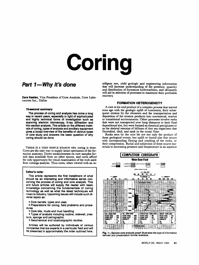 Core Analysis | PDF