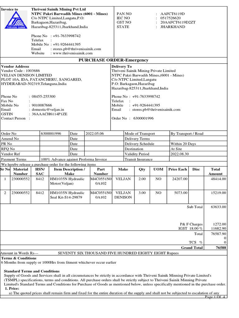 PURCHASE ORDER-Emergency | PDF | Arbitral Tribunal | Arbitration