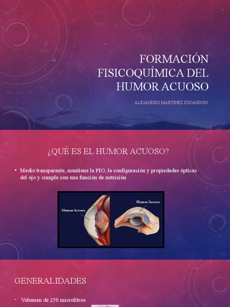 Formación Fisicoquímica Del Humor Acuoso | PDF
