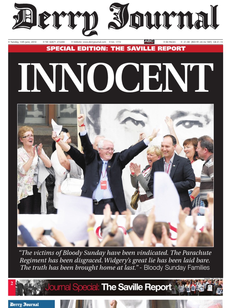 Derry Journal: The Saville Report Special Edition | PDF | Politics Of ...