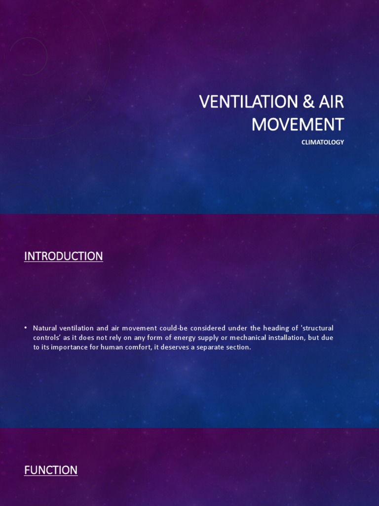 Ventilation and Air Movement | PDF | Ventilation (Architecture) | Wound