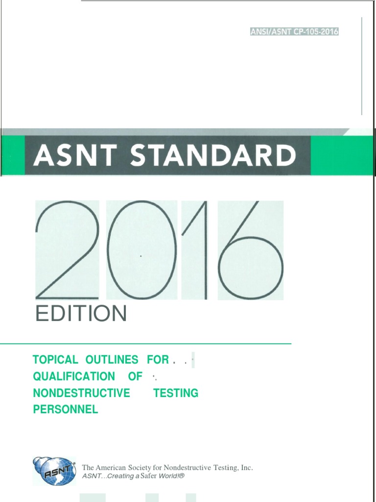 Asnt CP 105 2016docx Compress | PDF | Radiography | Nondestructive Testing