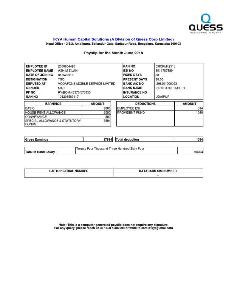 IKYA Human Capital Solutions (A Division of Quess Corp Limited) | PDF