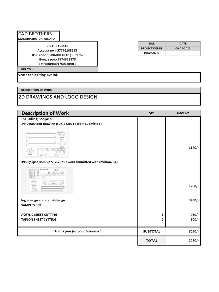 Vrushabh Belting Bill | PDF