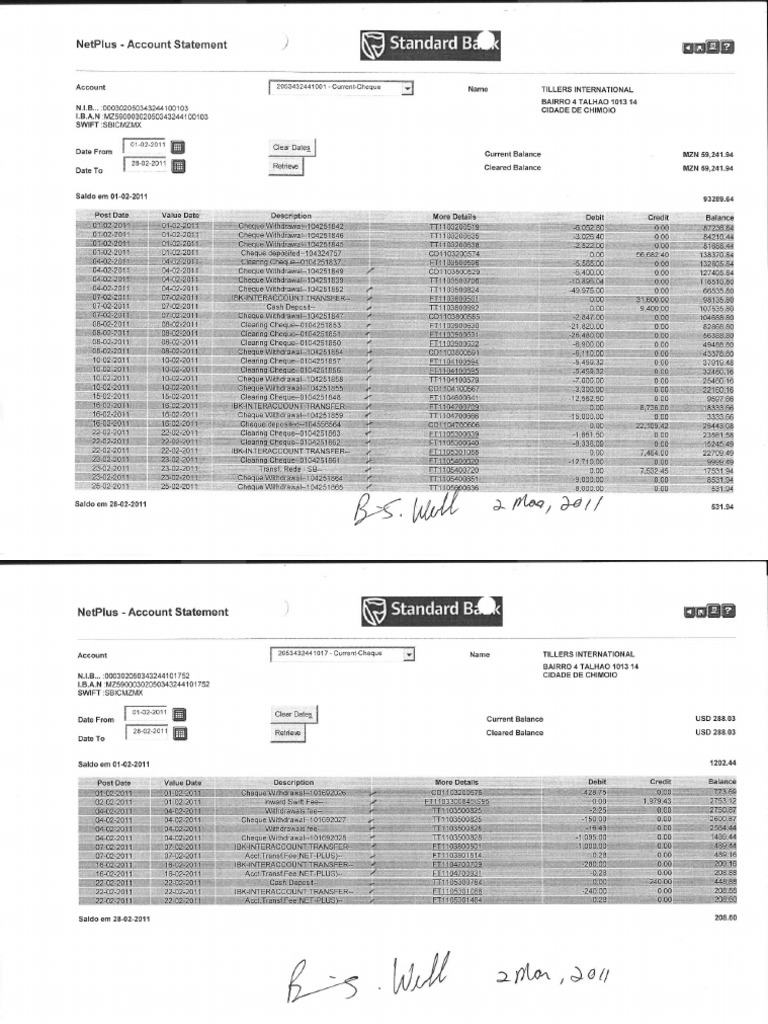 SCB Account Bank Statement | PDF