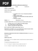 MATHEMATICS Lesson Note JSS 1 | PDF | Numbers | Mathematics