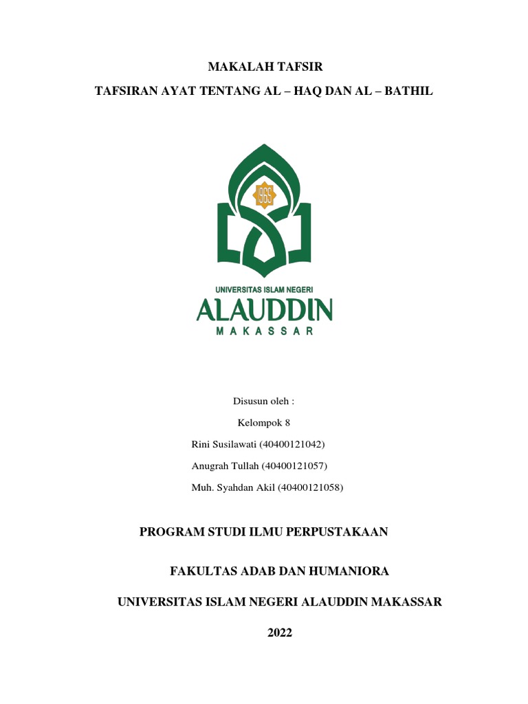 Makalah Tafsir Kelompok 8 | PDF