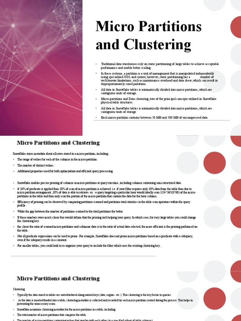 Micro Partitions and Clustering | PDF | Cluster Analysis | Table (Database)