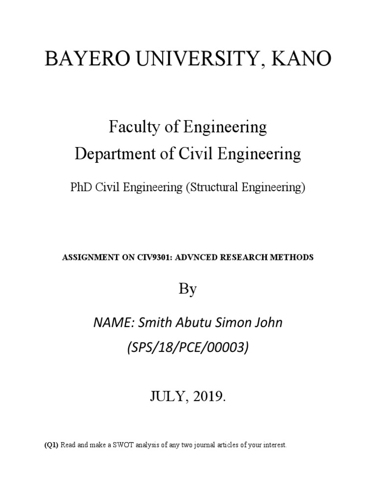 SWOT Analysis of Civil Engineering Articles | PDF | Swot Analysis ...