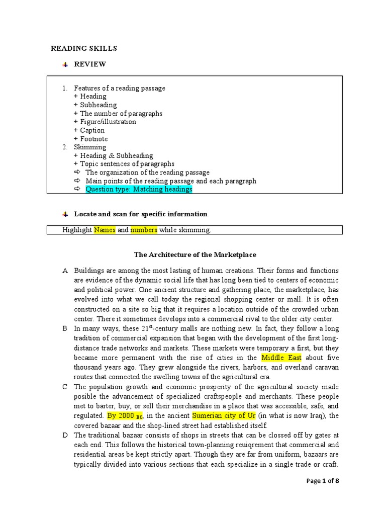 English 3 - Session 2 - Reading Skills | PDF | Shopping Mall