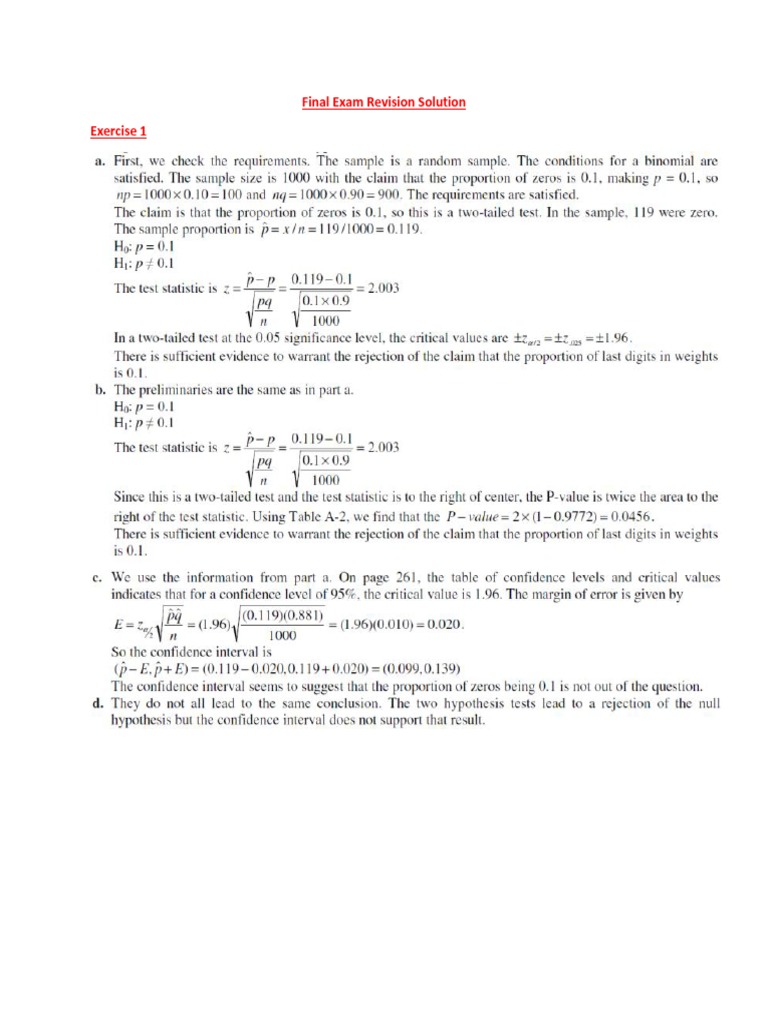 Final Exam Revision Solution | PDF