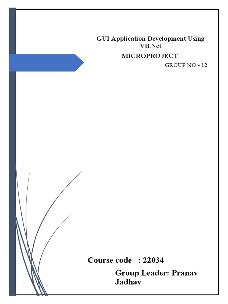 GUI Application Development Using Microproject: Course Code: 22034 ...