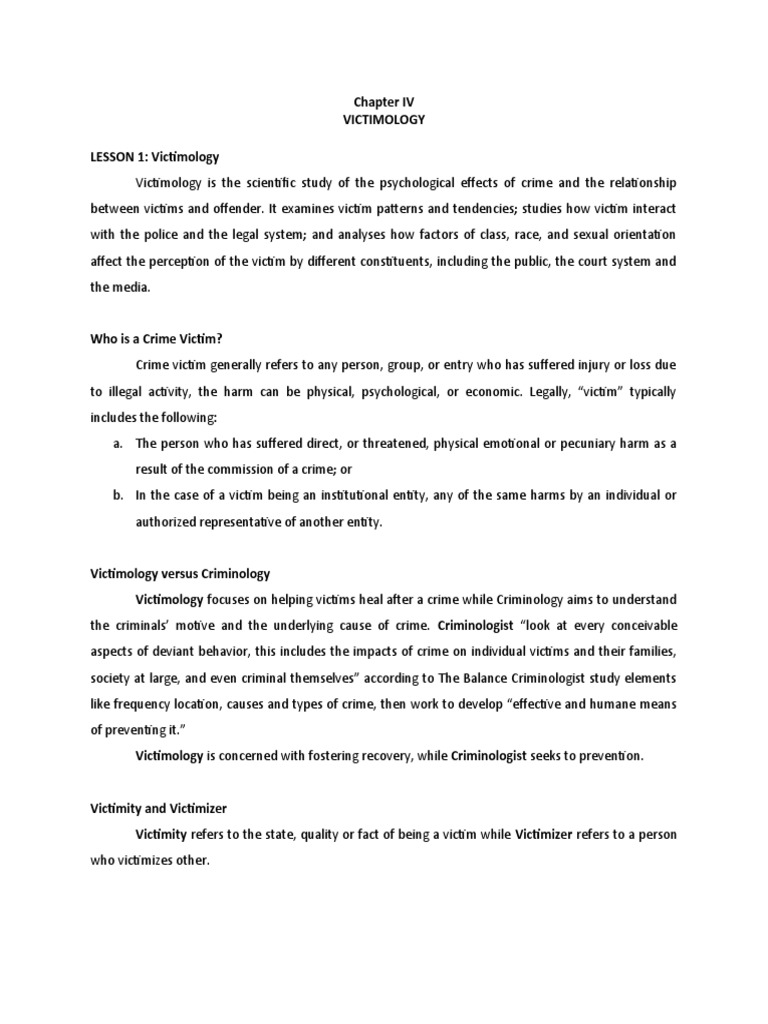 Understanding Victimology: An Analysis of the Psychological Effects of ...